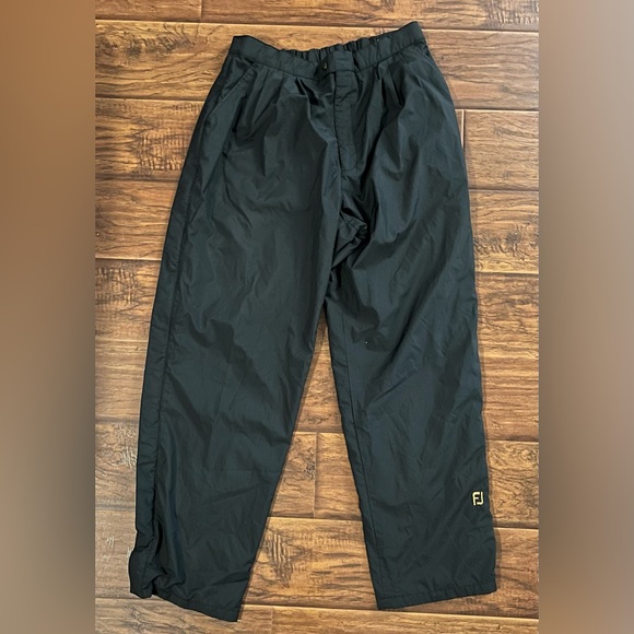 FootJoy | Pants | Footjoy Dryjoys Black Windgolf Pants W Full Side Zip ...